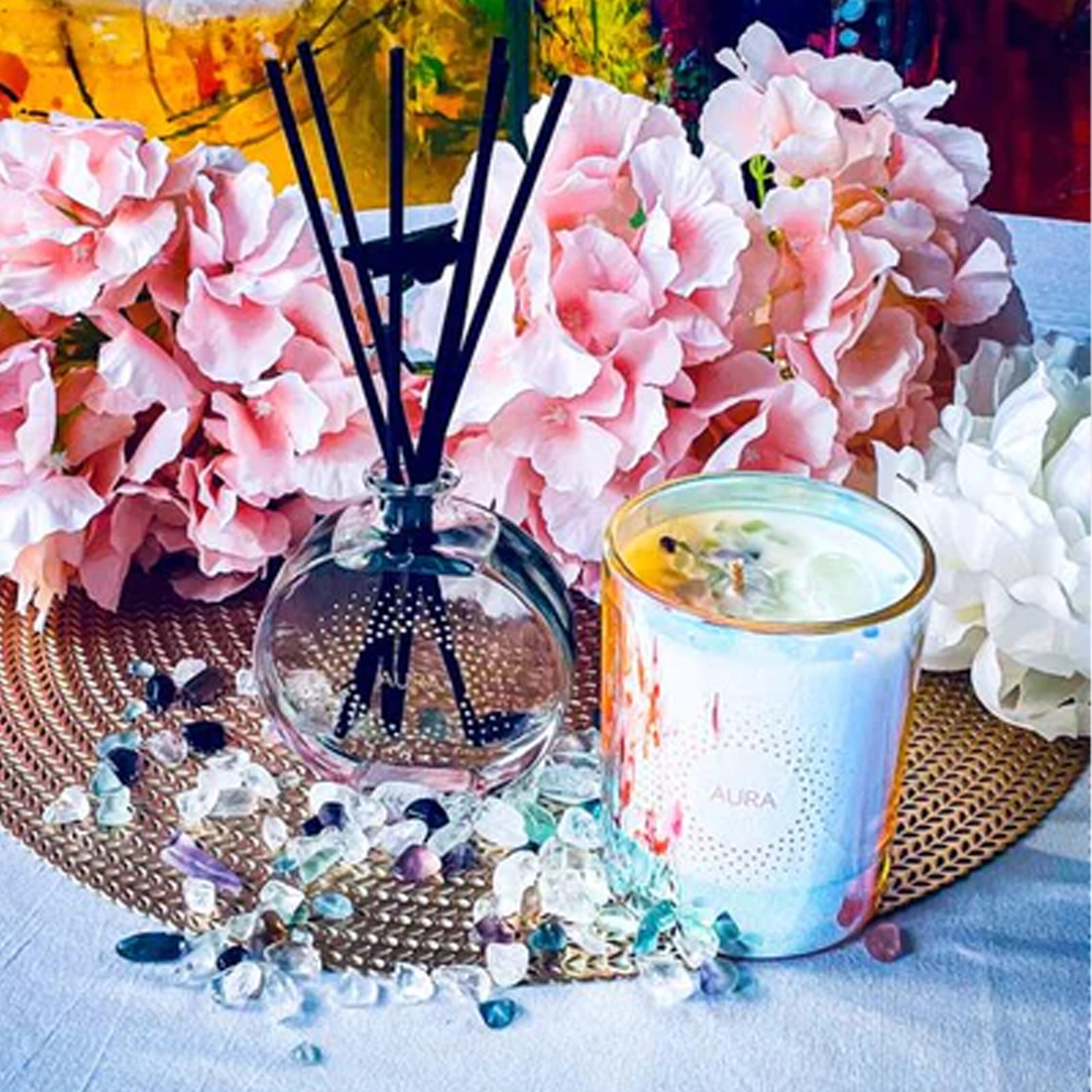 3Rituals Aura Reed Diffuser With Gem Stone - Artelia