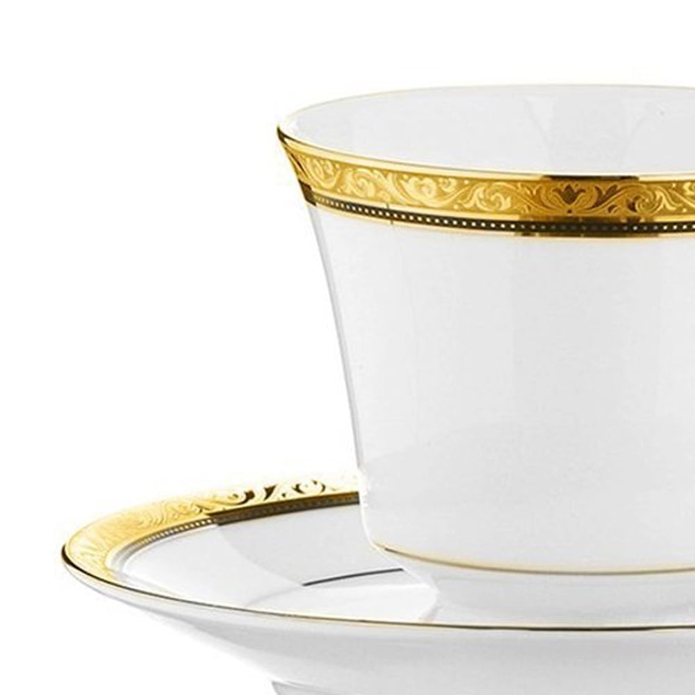 [Raya Deal] Noritake 33Pcs Dinner Set With Teapot - Regent Gold - Artelia