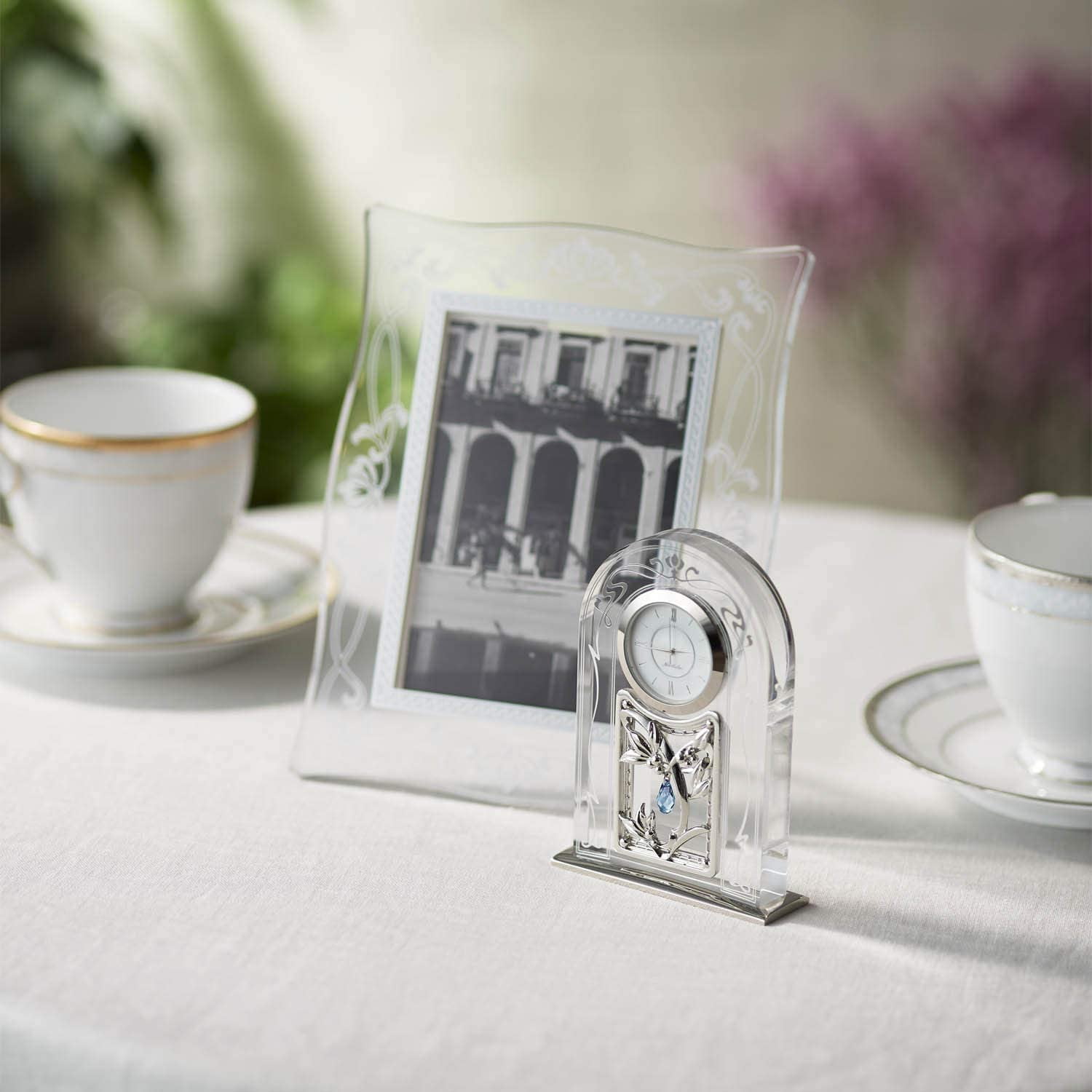 Noritake Art Nouveau Platinum Clock - Maison Collection - Artelia