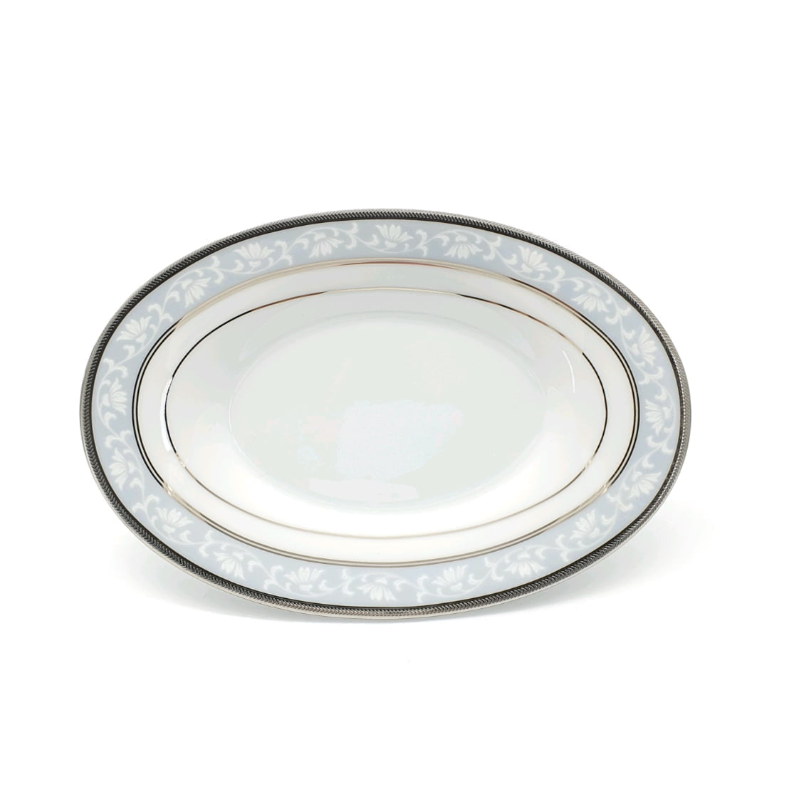Noritake Oval Platter Md 14" - Brunswick Platinum - Artelia