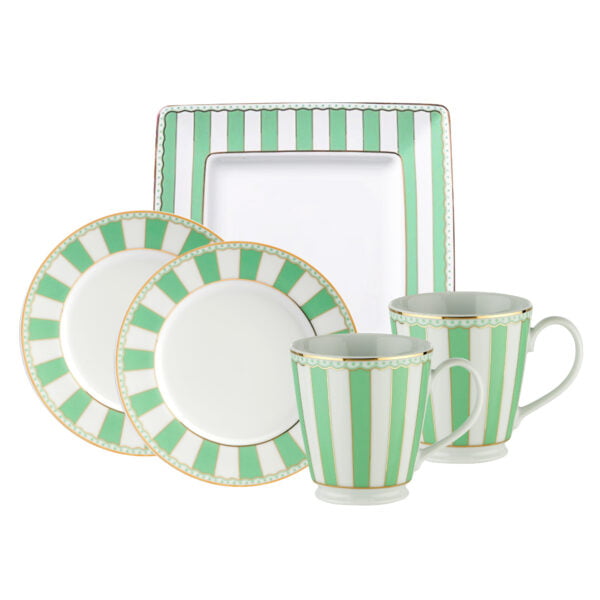 Noritake Carnivale Breakfast Set Apple Green W/Gift Box - Artelia